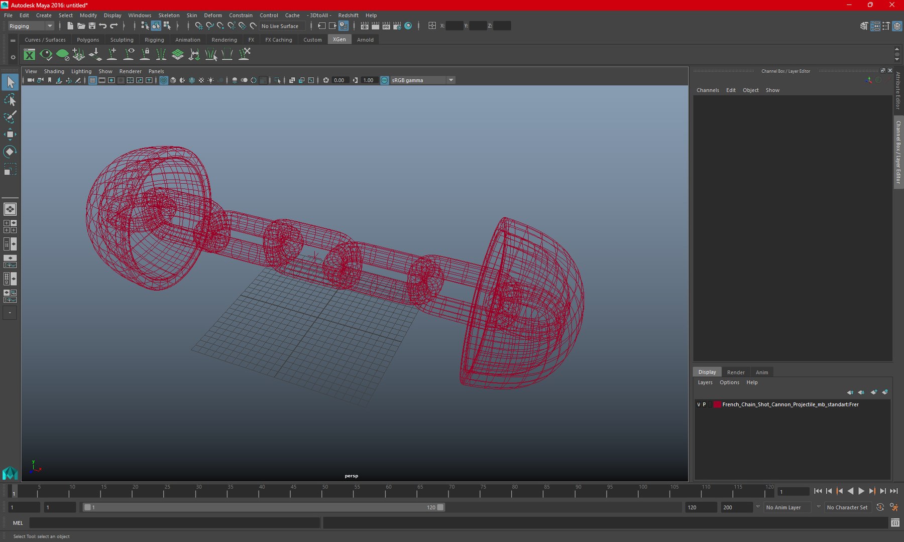 French Chain Shot Cannon Projectile 3D - TurboSquid 2181318