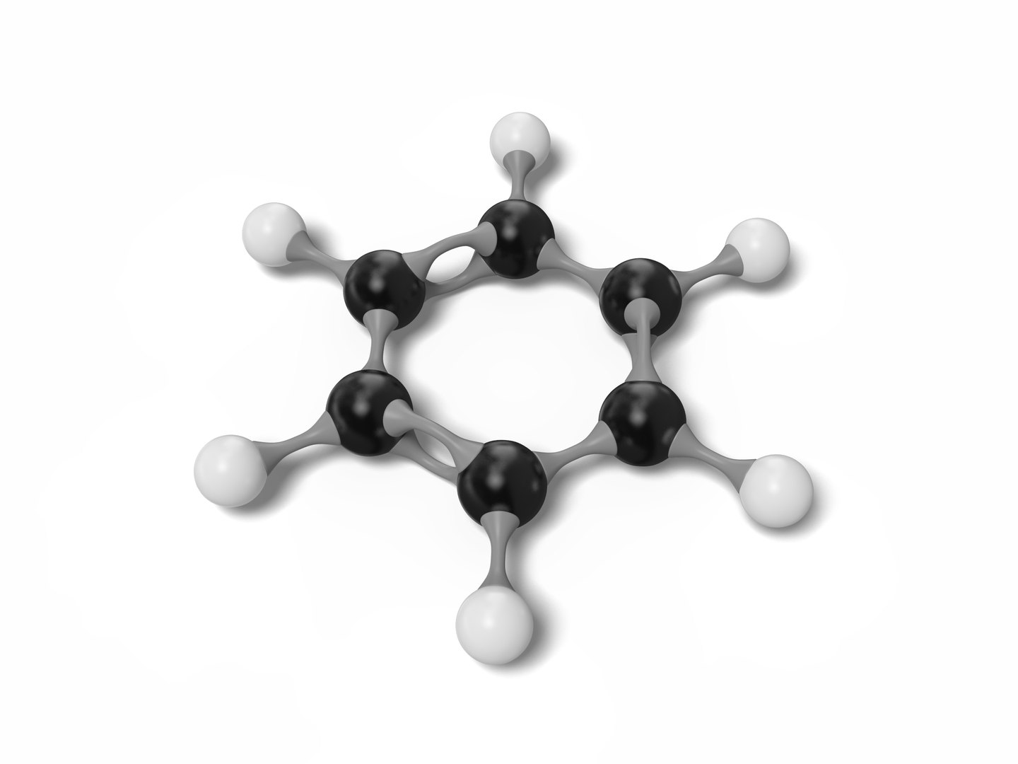 Benzene Molecule C6h6 Modeled Model - TurboSquid 1539663