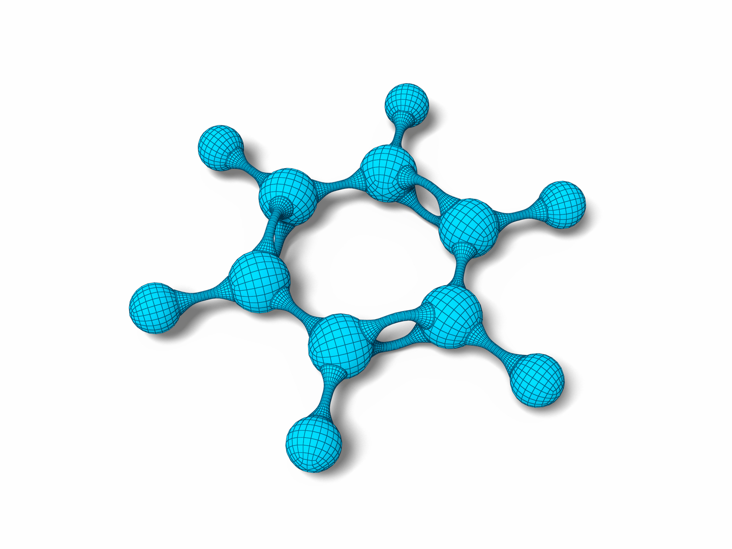 Benzene Molecule C6h6 Modeled Model - TurboSquid 1539663