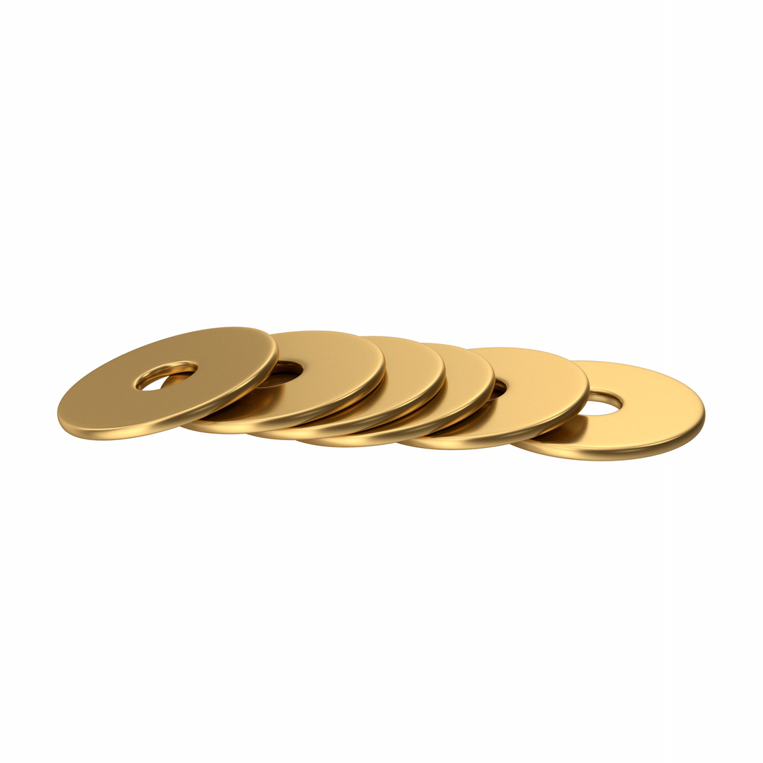 3D Model Gold Metal Washer Stack - TurboSquid 2004419