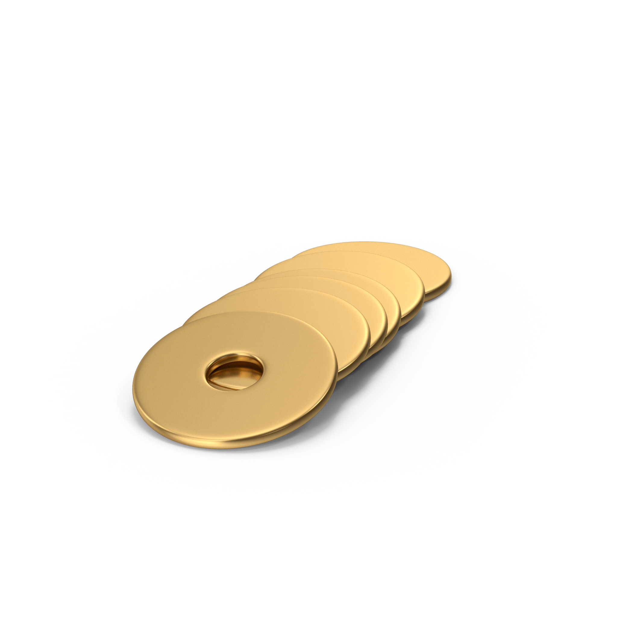 3D model Gold Metal Washer Stack - TurboSquid 2004419
