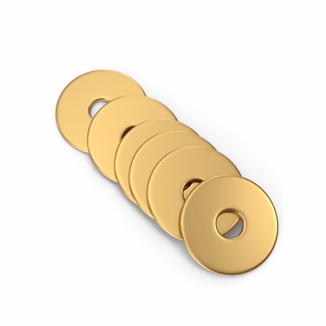3D model Gold Metal Washer Stack - TurboSquid 2004419