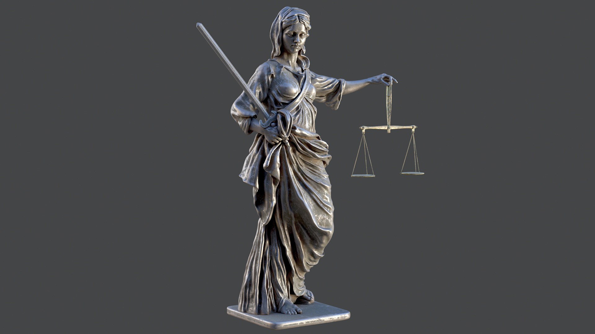 3D justice lady statue model - TurboSquid 1485613