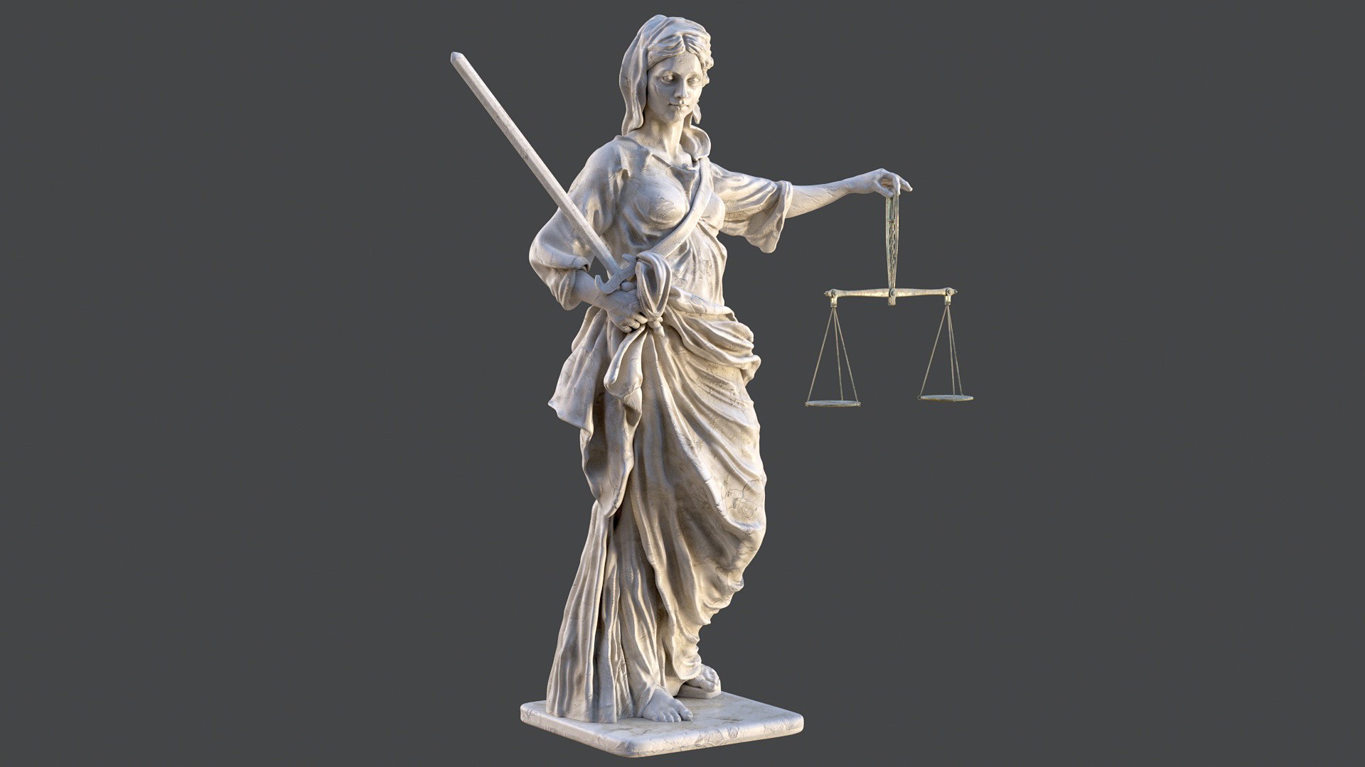 3D Justice Lady Statue Model - TurboSquid 1485613