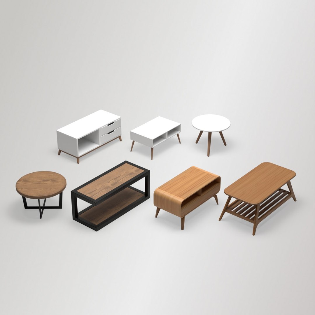 Low-poly Coffeetables Set 3D model - TurboSquid 2044751