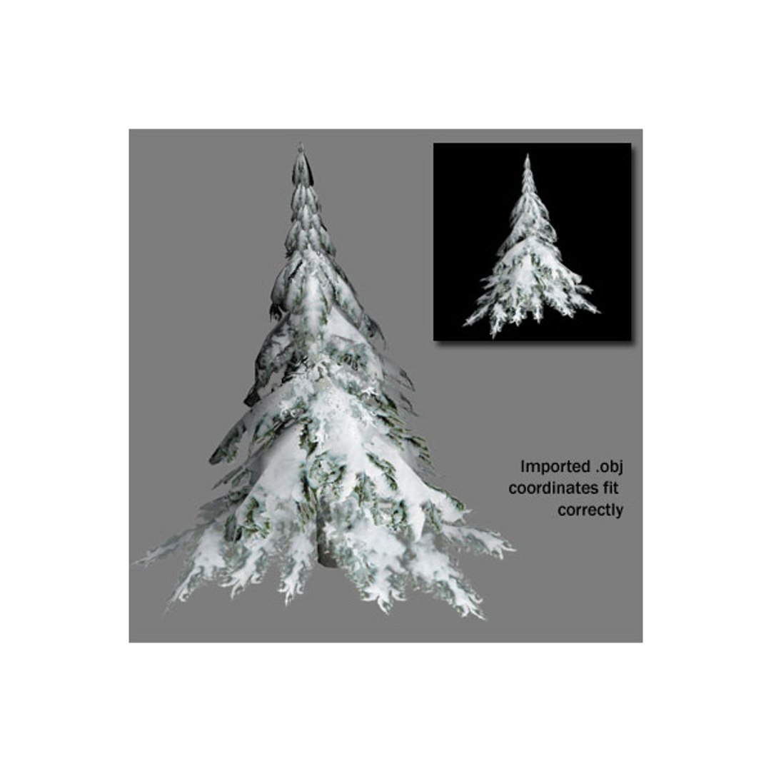 snow trees 3d model