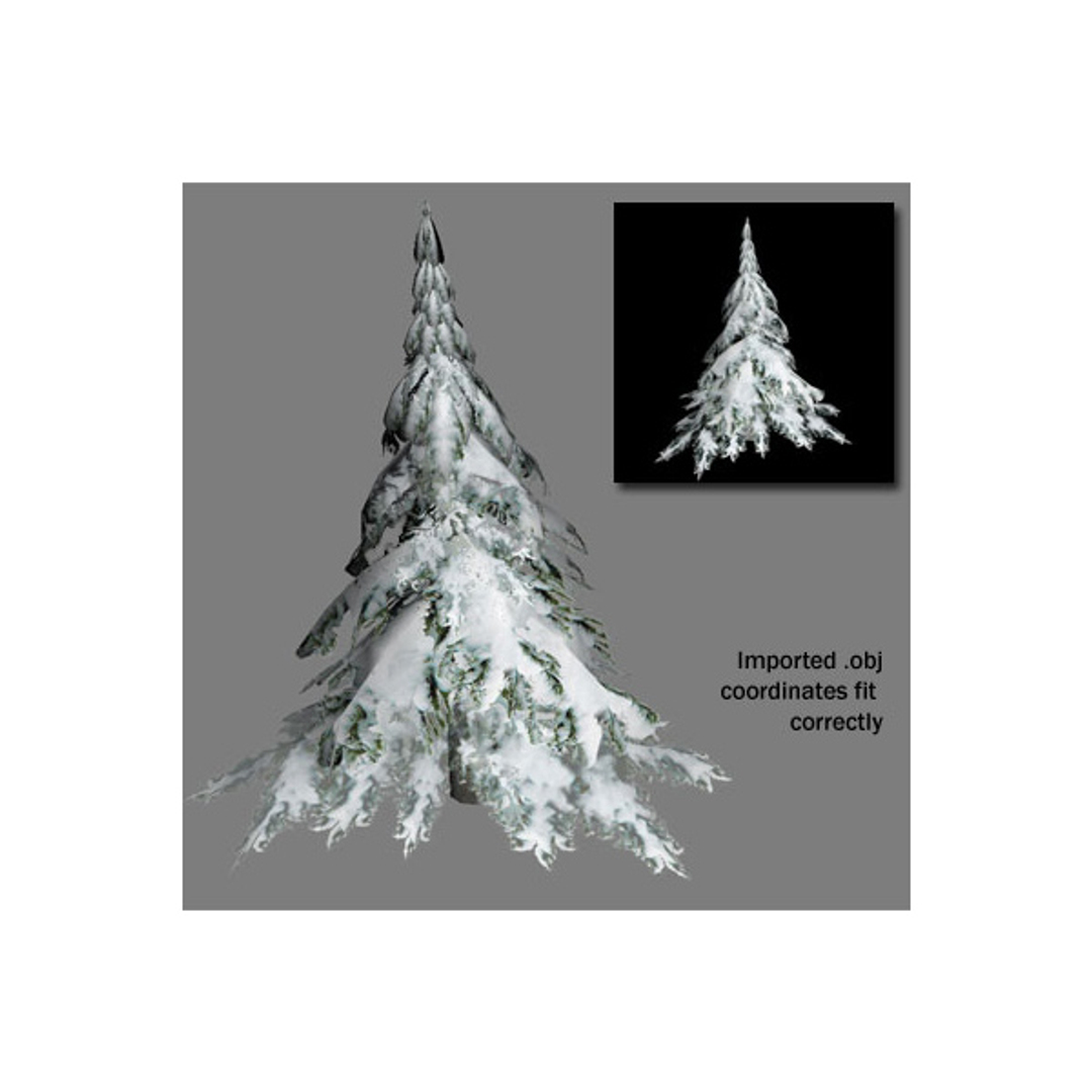 snow trees 3d model