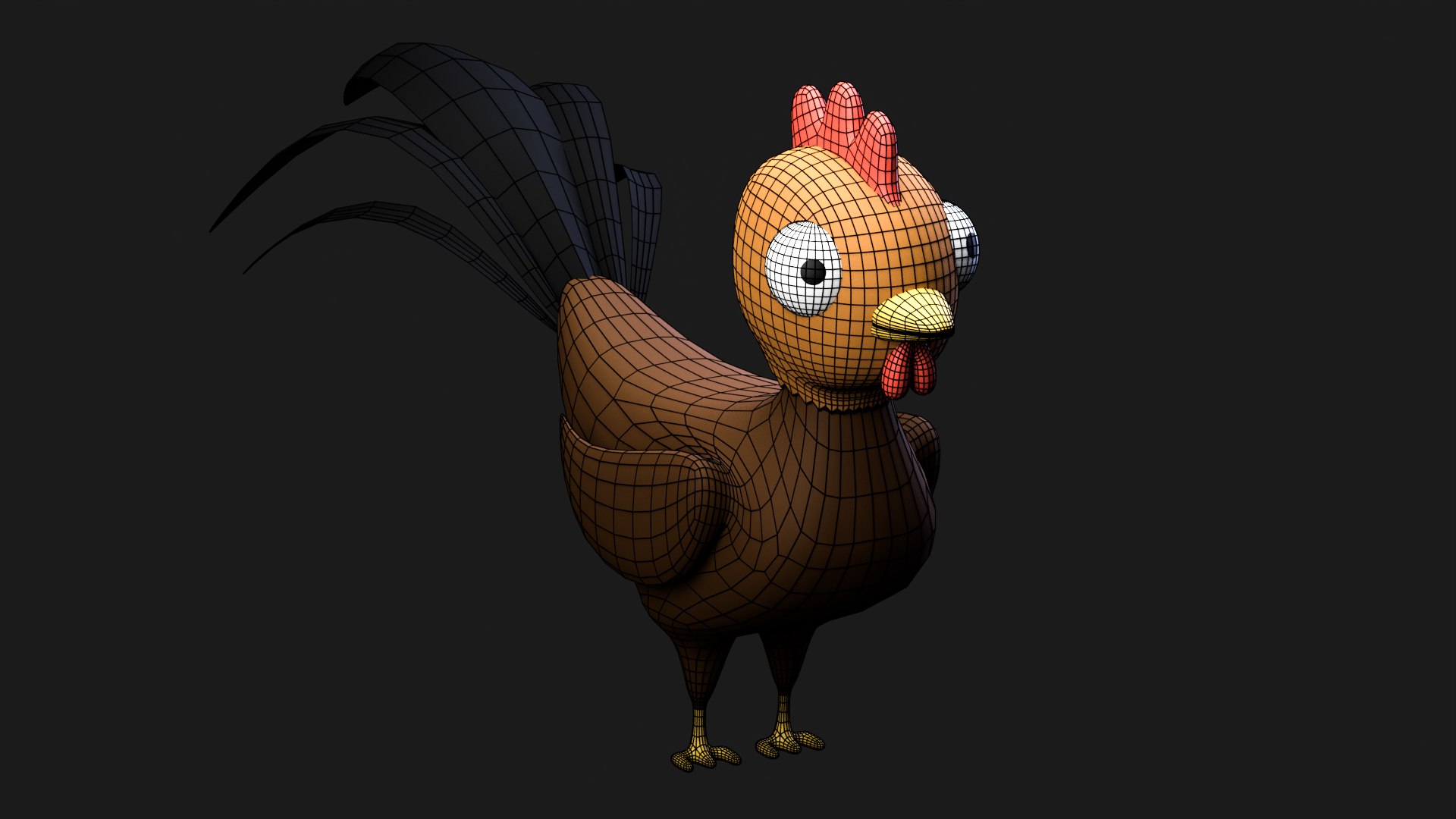 3D Cartoon Rooster Model - TurboSquid 1977184