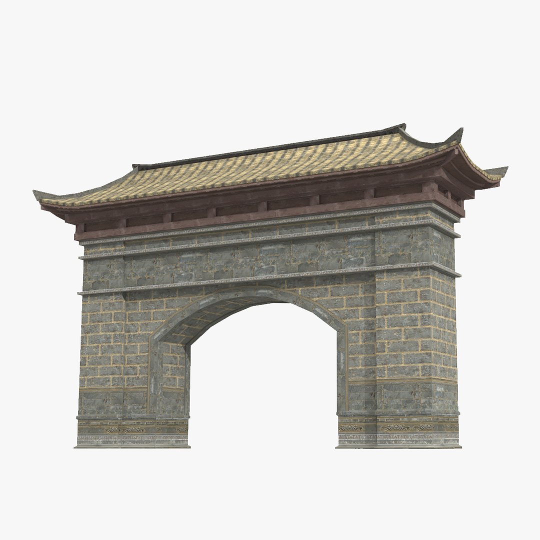 Ancient Asian architectural gates model - TurboSquid 1998639