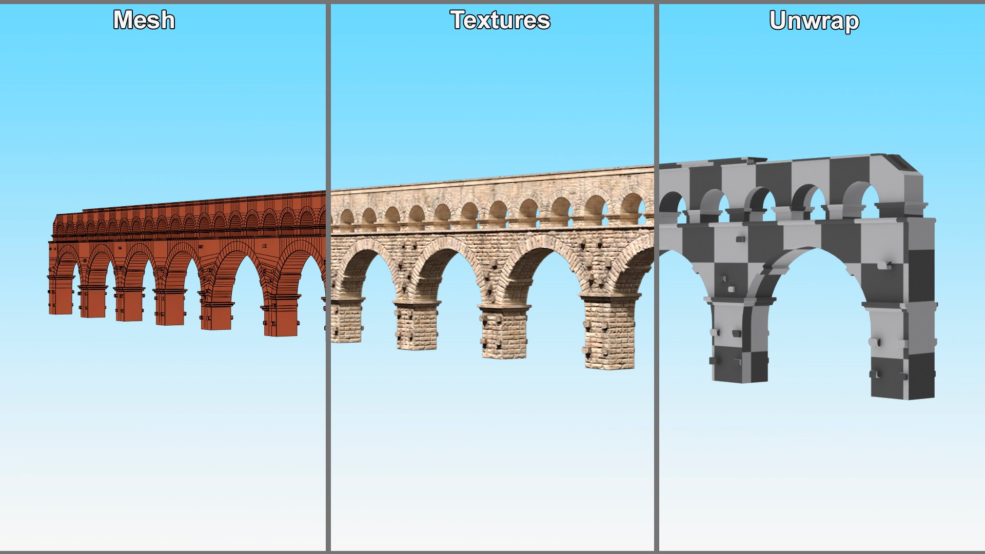 Ancient Single Level Aqueduct Model - TurboSquid 2350612