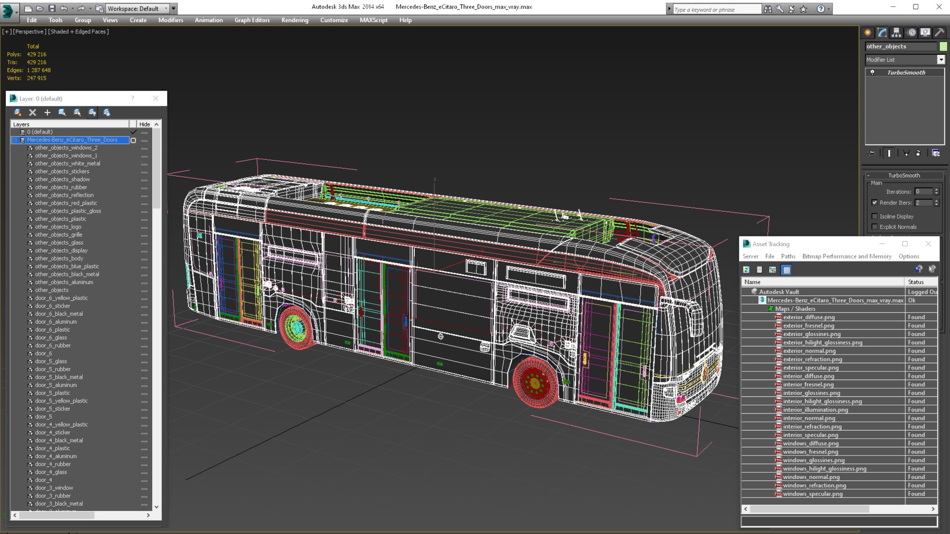 Mercedes-Benz ECitaro Three Doors 3D - TurboSquid 1953138