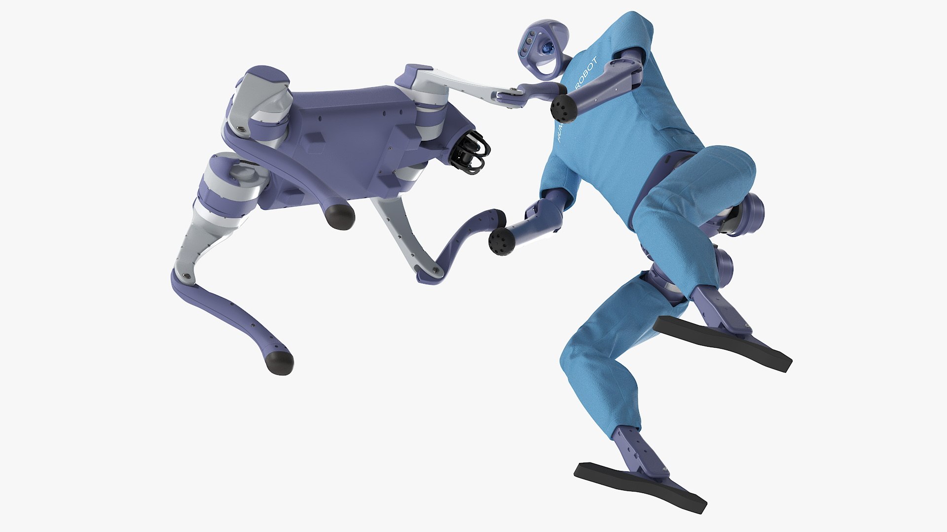 Humanoid Robot Meets Robot Dog 3D - TurboSquid 2320478