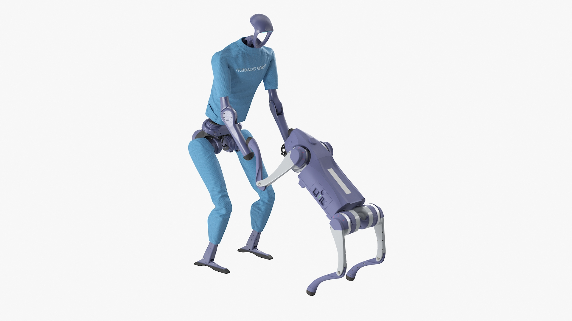 Humanoid Robot Meets Robot Dog 3D - TurboSquid 2320478