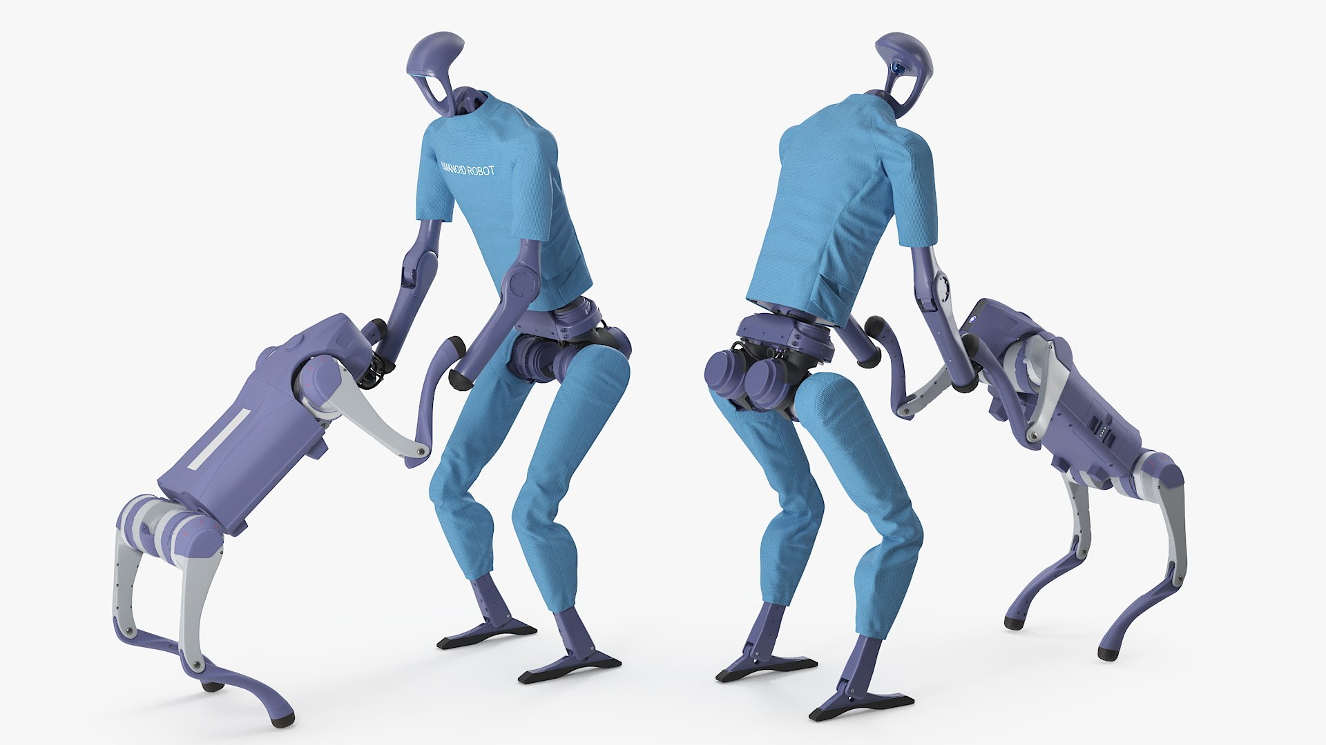 Humanoid Robot Meets Robot Dog 3D - TurboSquid 2320478