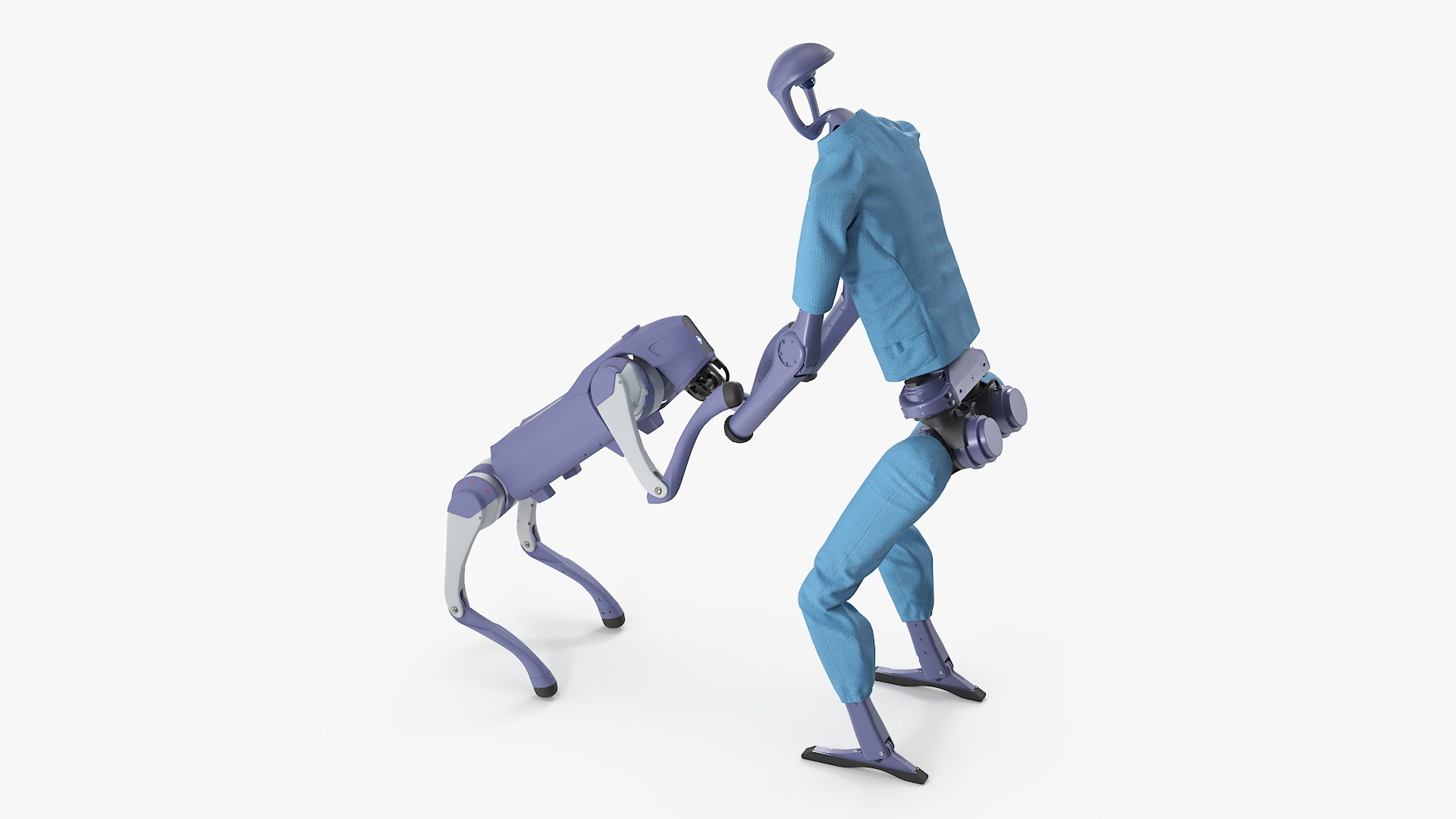 Humanoid Robot Meets Robot Dog 3D - TurboSquid 2320478