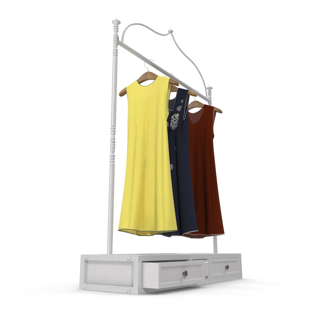 Iron Clothing Display Rack Obj