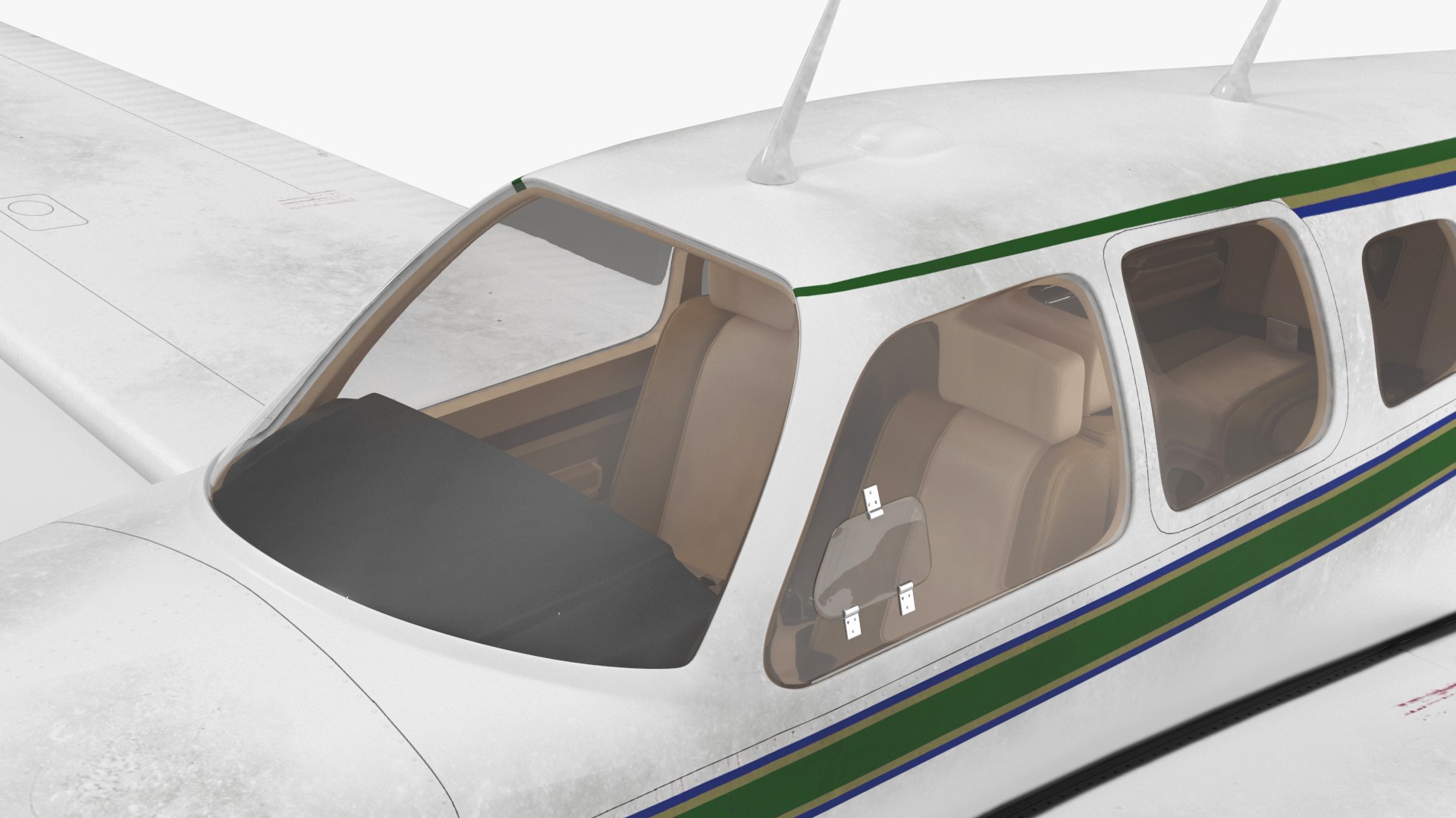 Light Aircraft Beechcraft Bonanza Rigged For Cinema 4D 3D Model ...