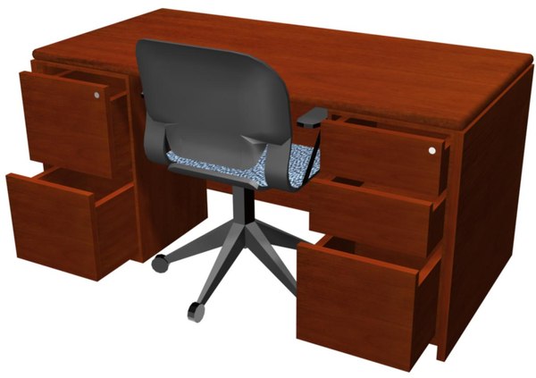 3d model wood desk