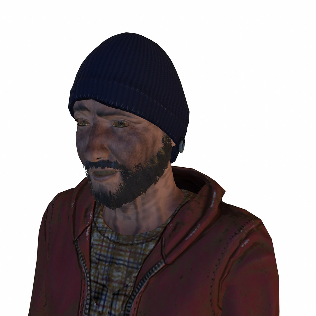 Homeless Hobo Man 3d Model