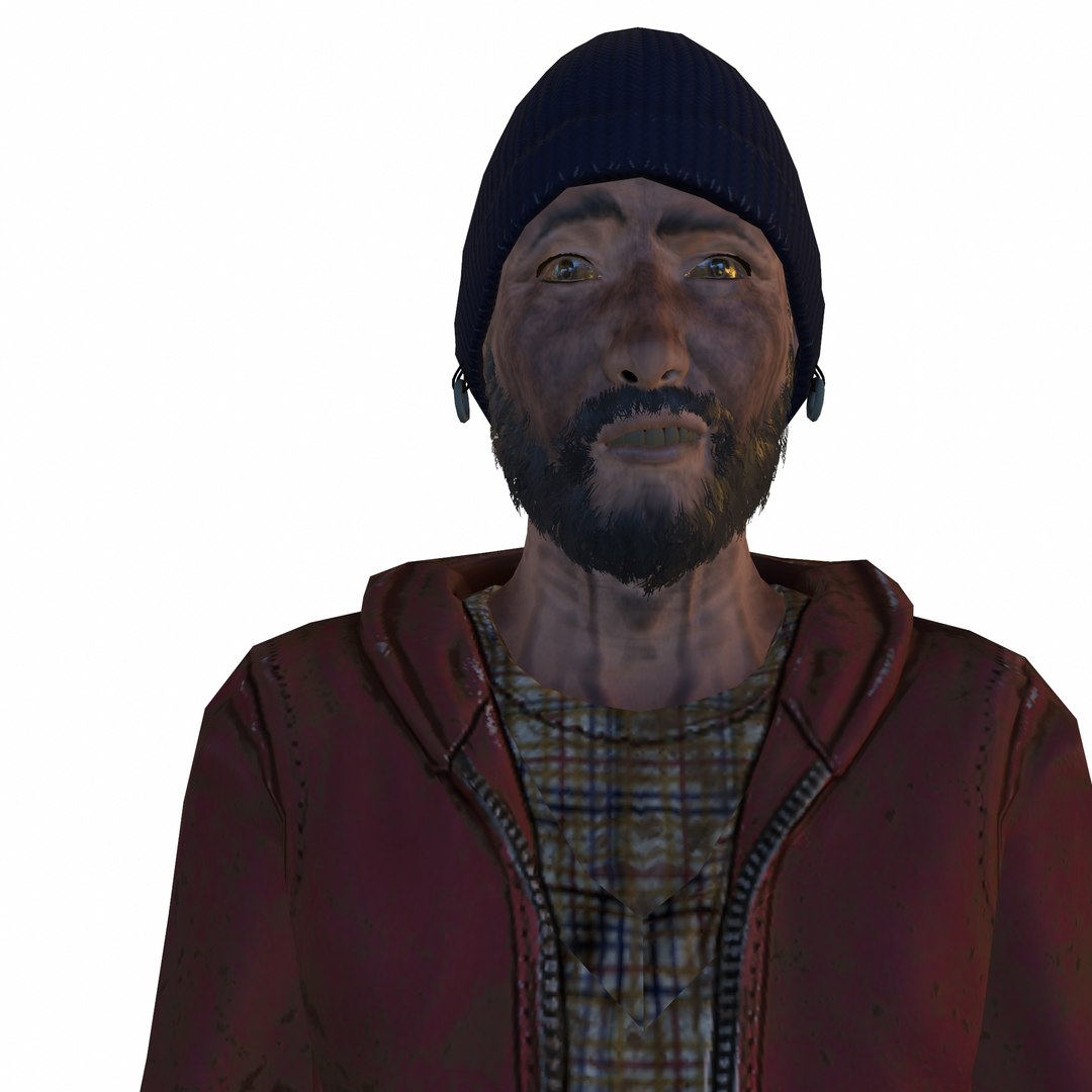 Homeless Hobo Man 3d Model