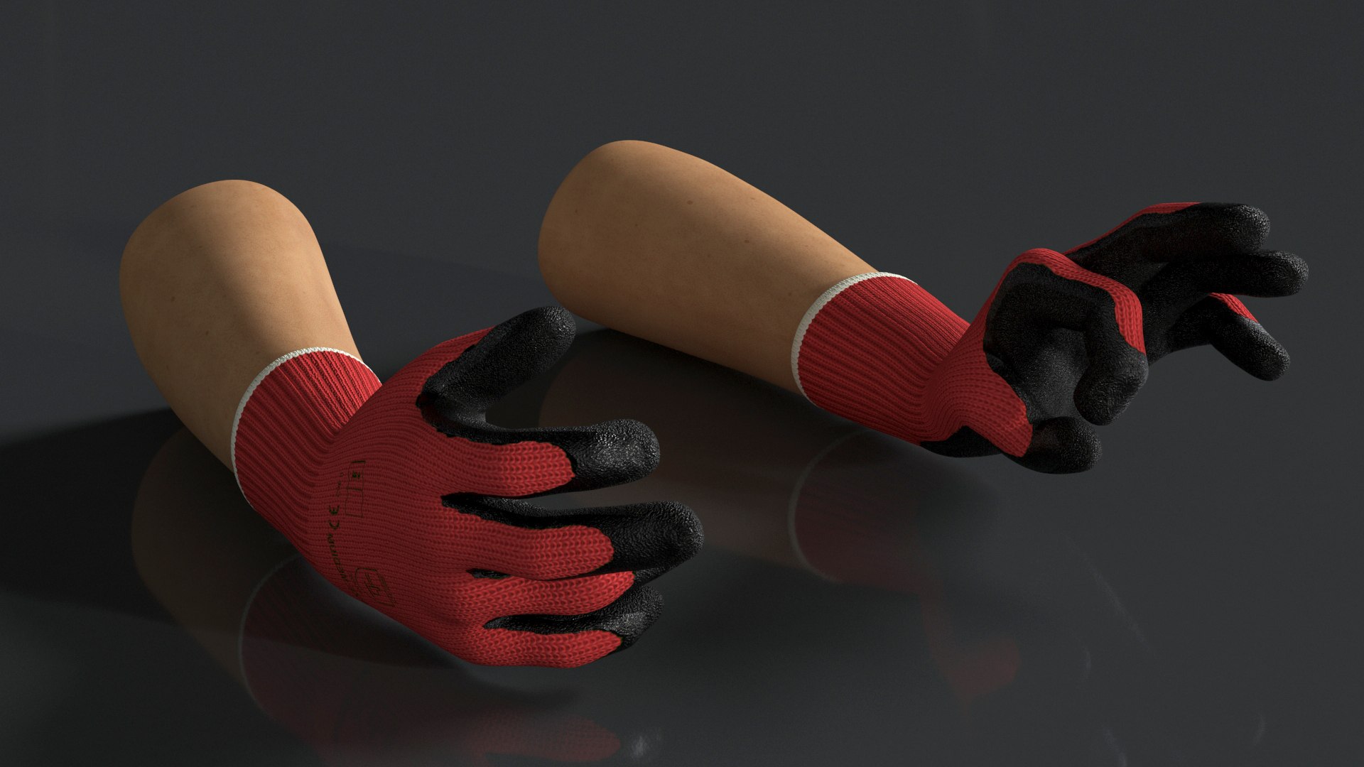Hands In Red Safety Gloves Rigged For Cinema 4D 3D Model - TurboSquid ...