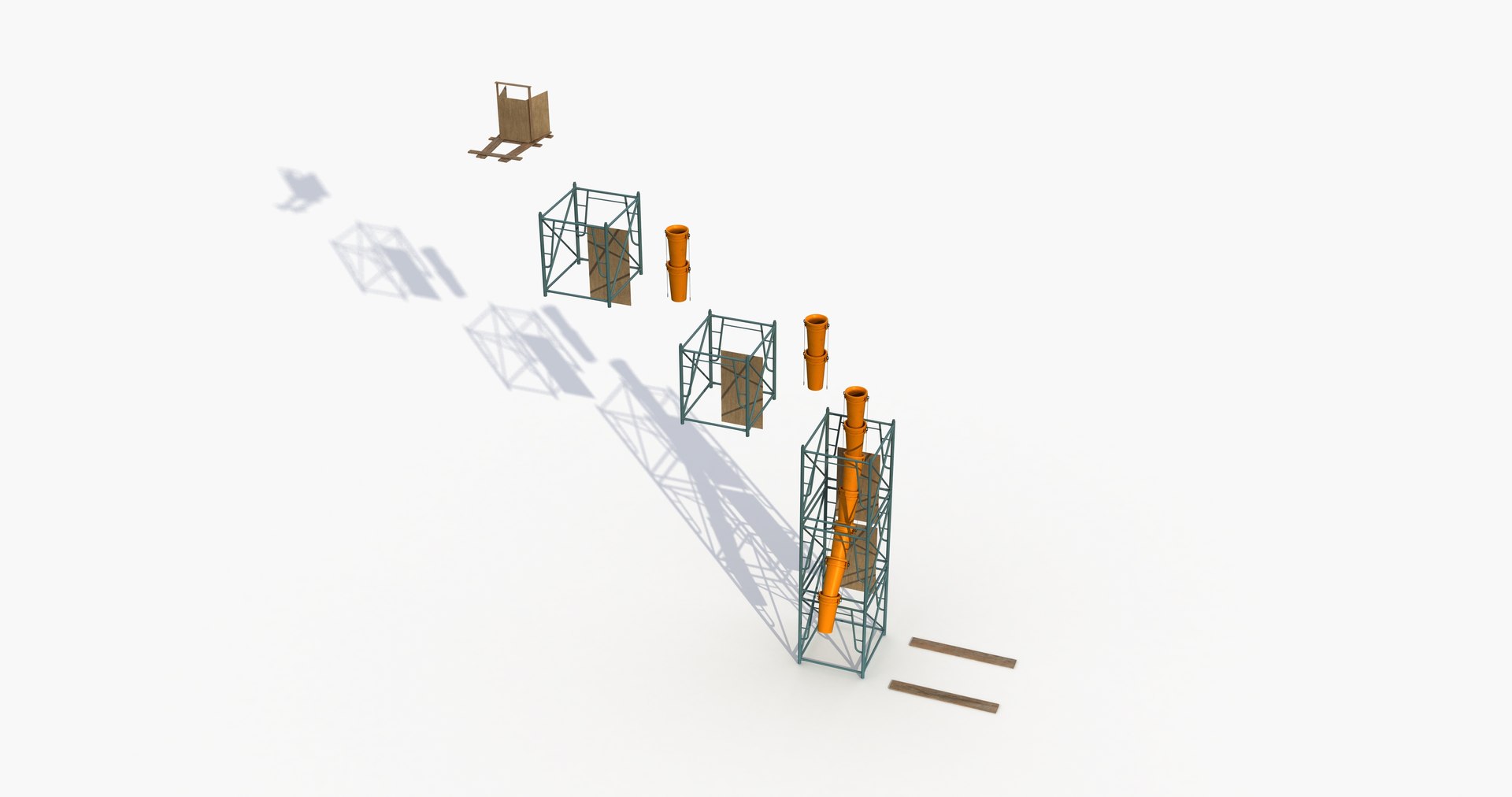 3D Conveyor Chute Model - TurboSquid 2262465