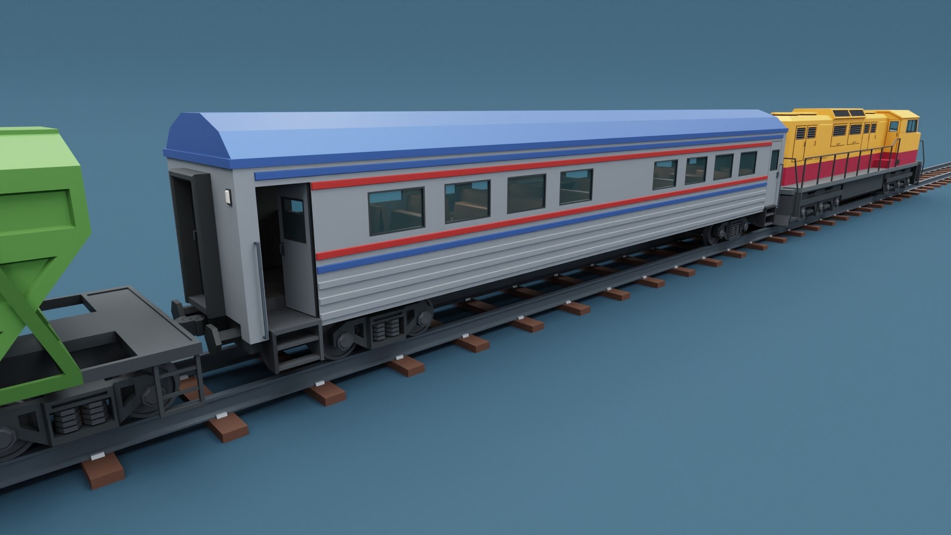 Stylized Train And Rail Wagons Low Poly 3D Model - TurboSquid 2264808