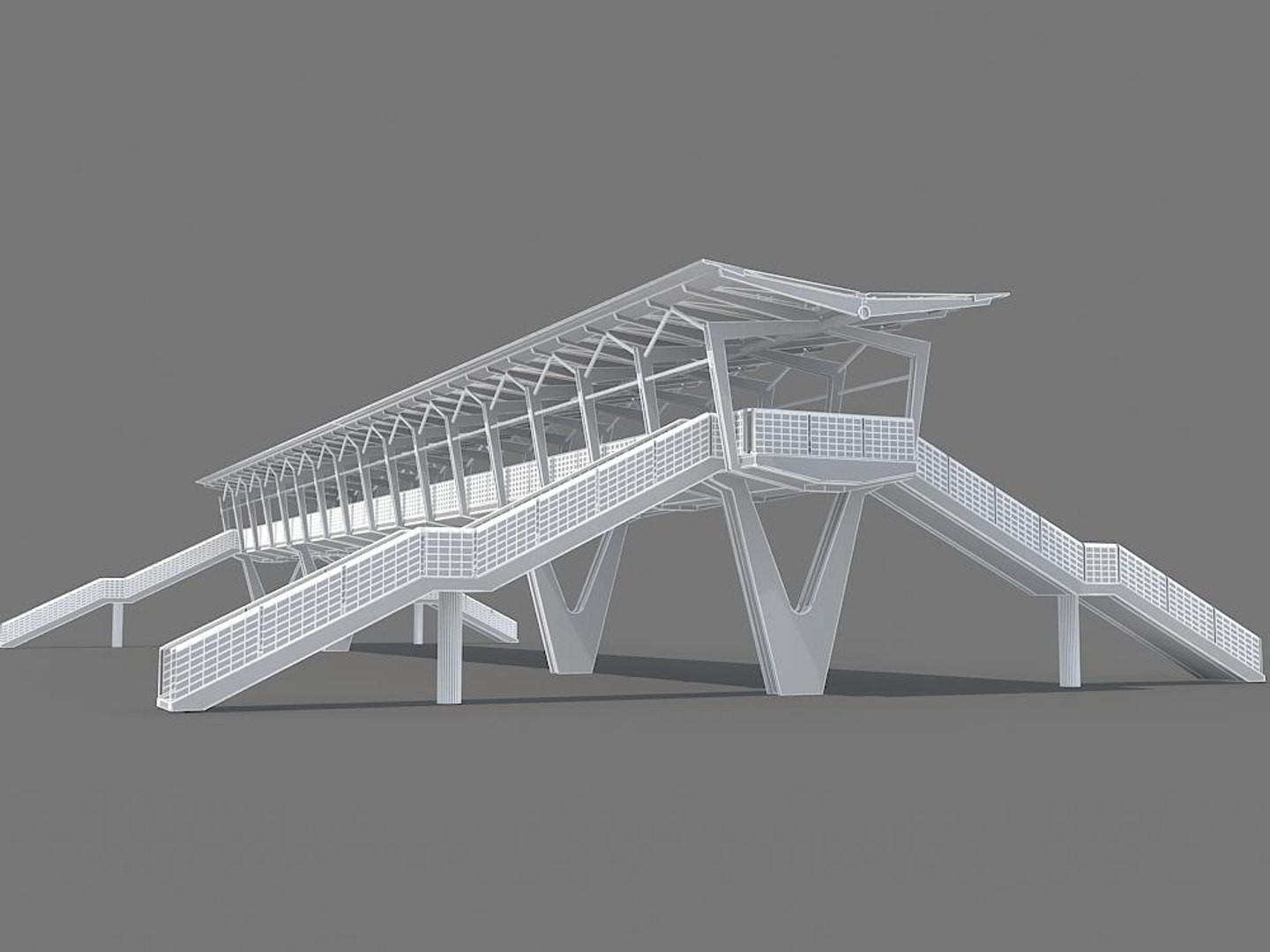 Pedestrian Bridge Foot Footbridge 3d Model