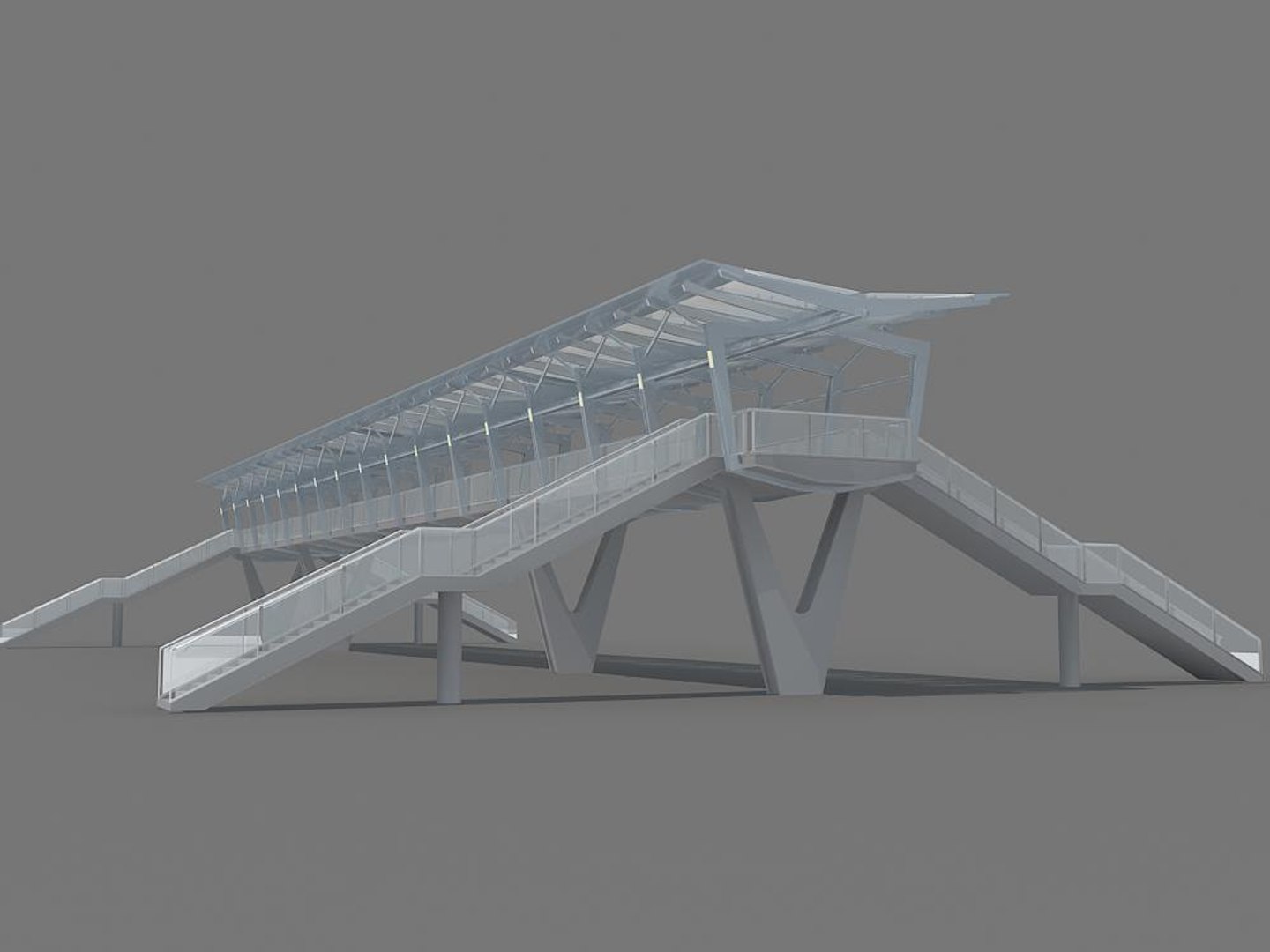 Pedestrian Bridge Foot Footbridge 3d Model