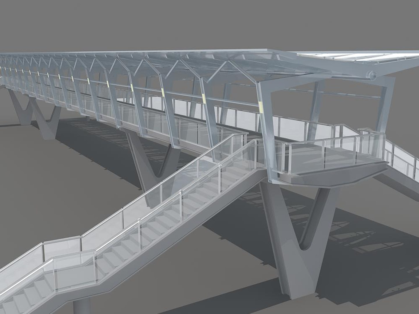 Pedestrian Bridge Foot Footbridge 3d Model