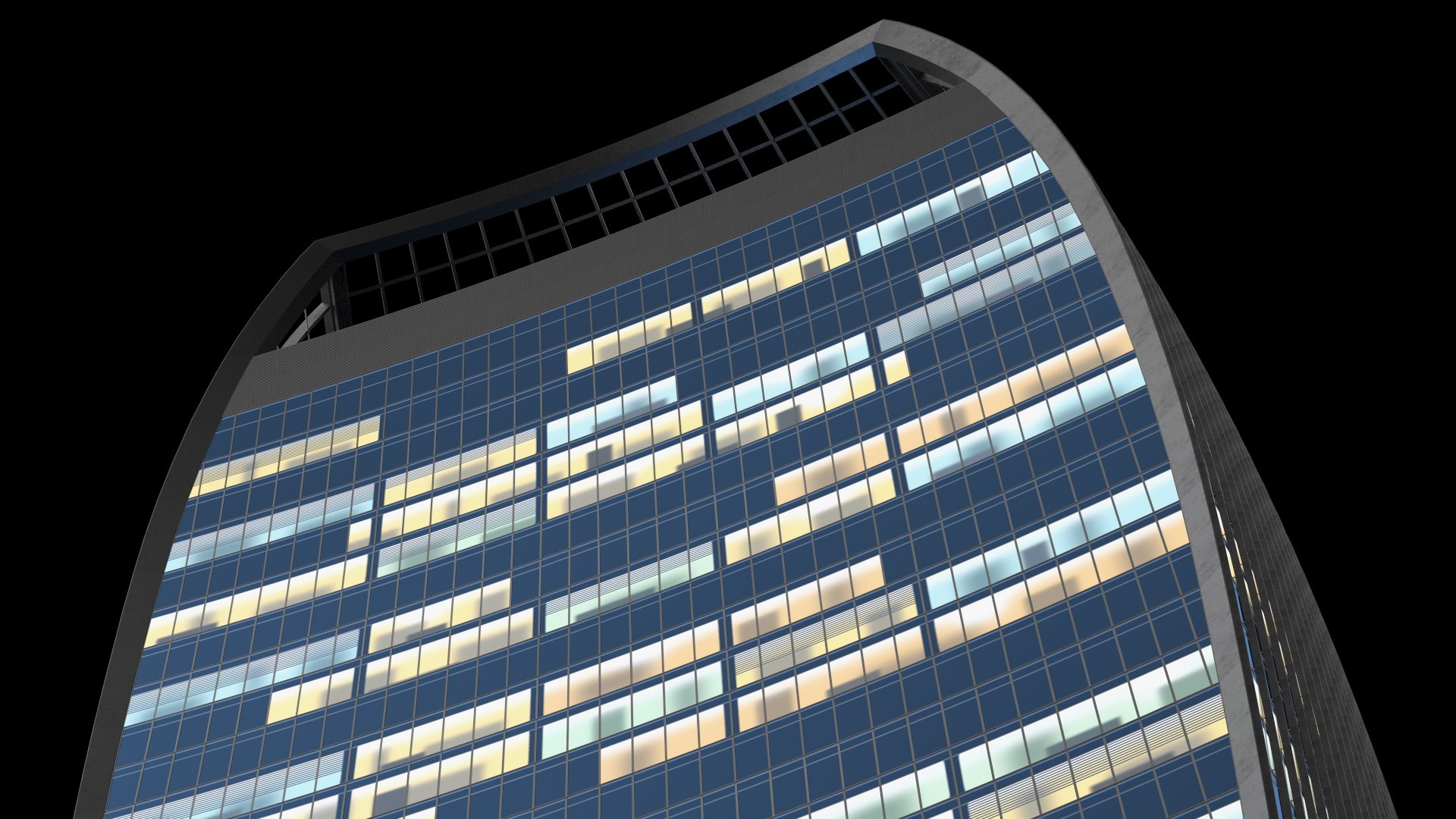 Commercial Skyscraper 20 Fenchurch Street Night Glow 3D model ...