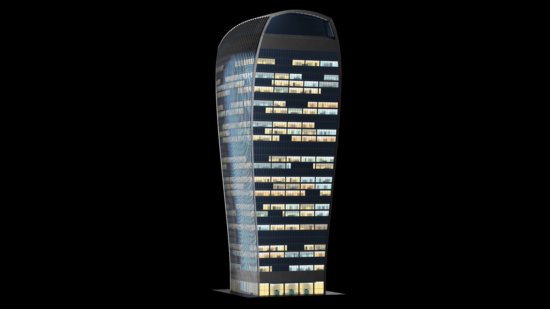 Commercial Skyscraper 20 Fenchurch Street Night Glow 3D Model ...