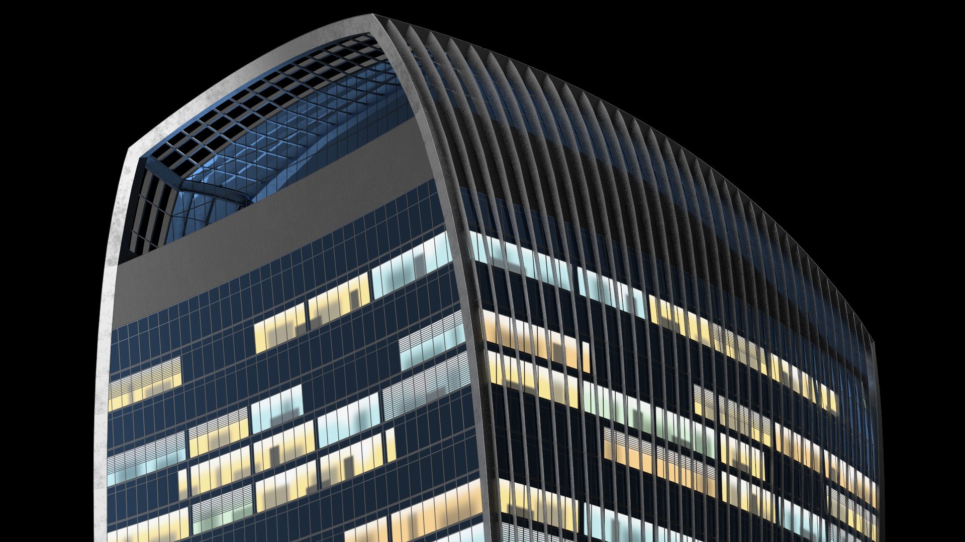 Commercial Skyscraper 20 Fenchurch Street Night Glow 3D Model ...