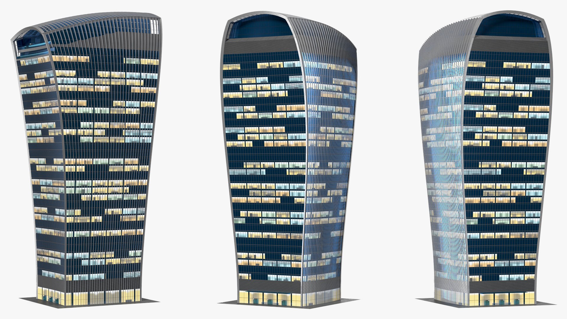 Commercial Skyscraper 20 Fenchurch Street Night Glow 3D Model ...