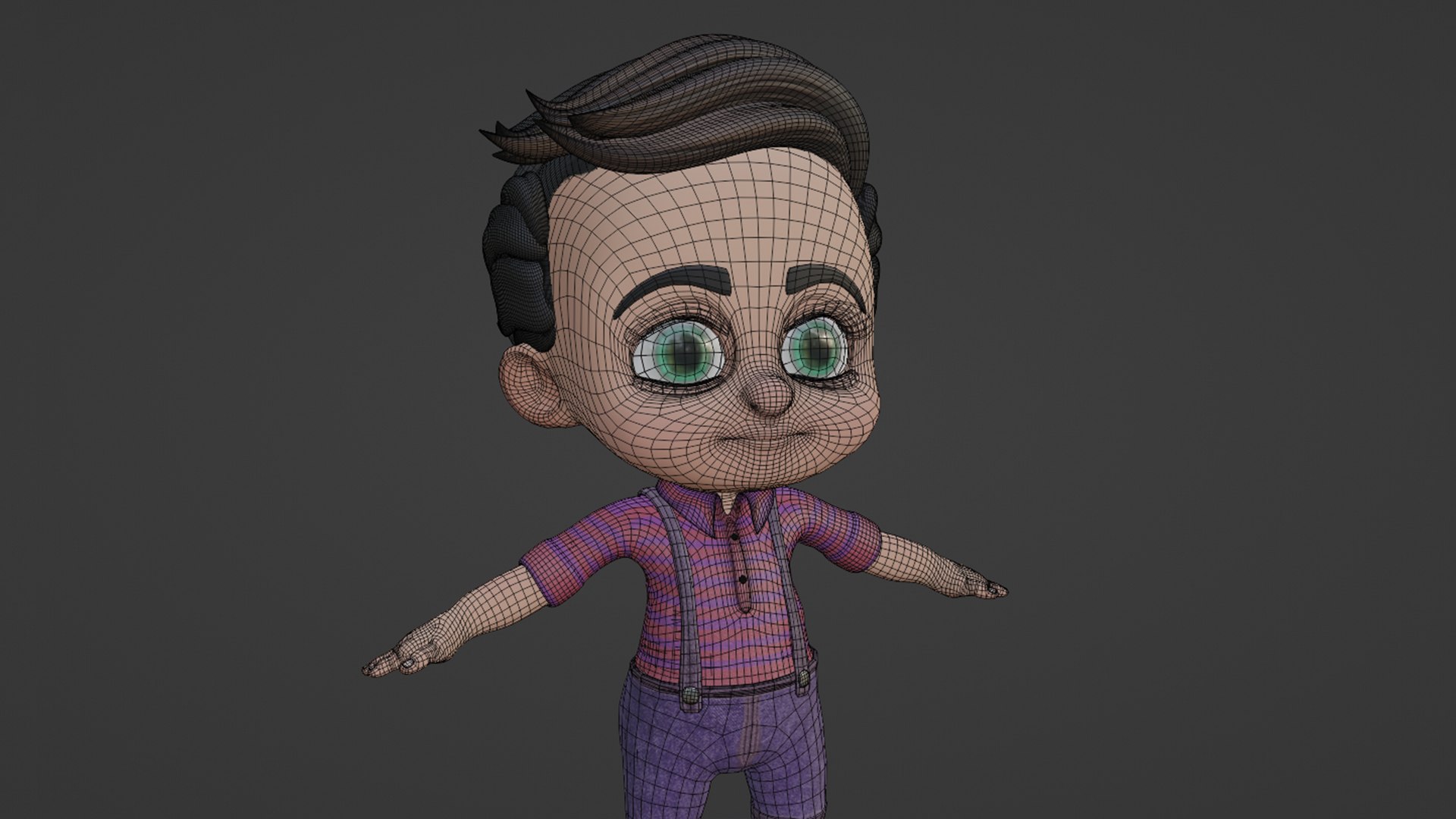 3D Cartoon 3d Rigged Little Cute Boy Character 3D Model Model ...