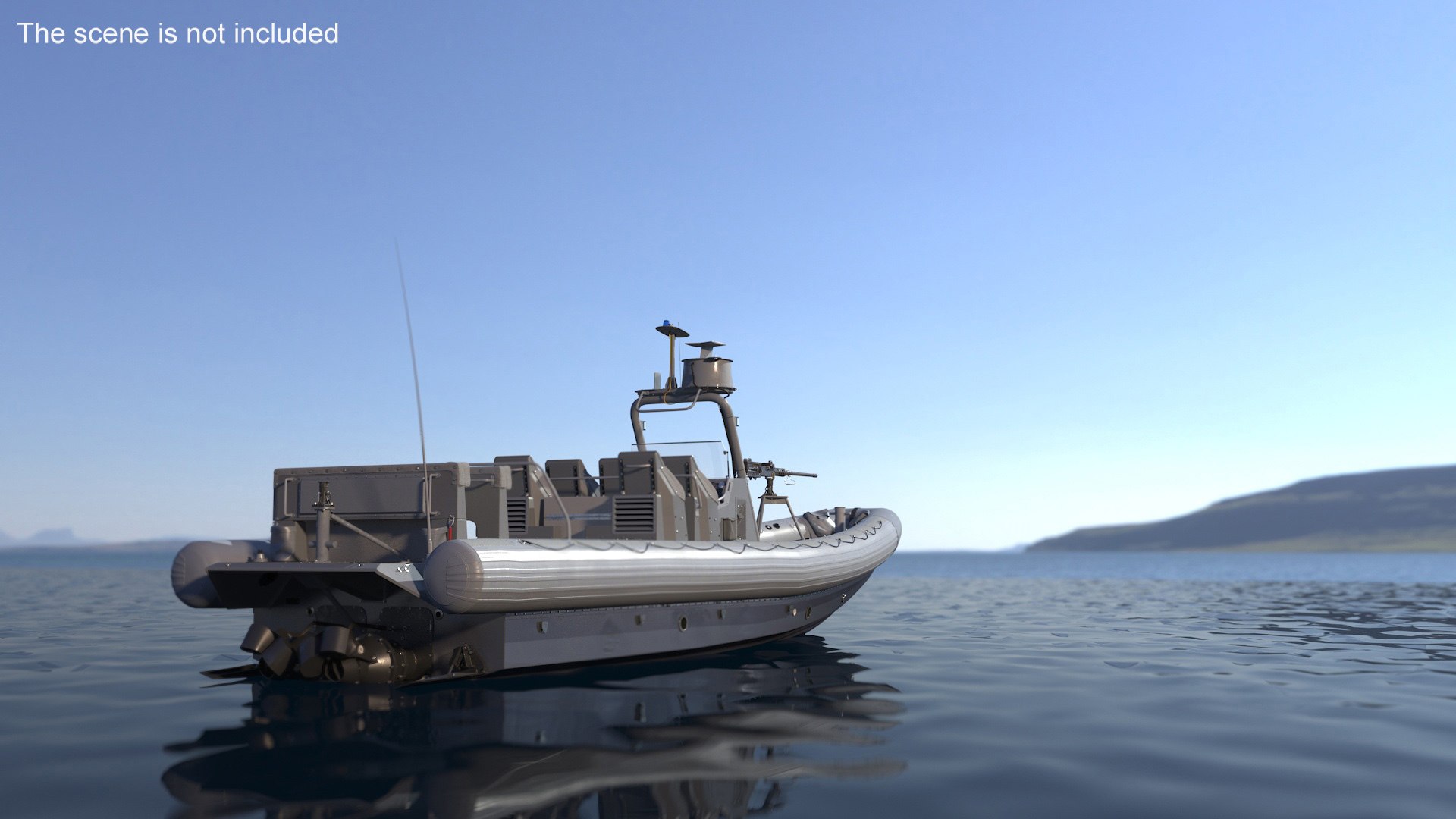 Military Inflatable Boat RHIB With Mounted Machine Gun 3D Model ...