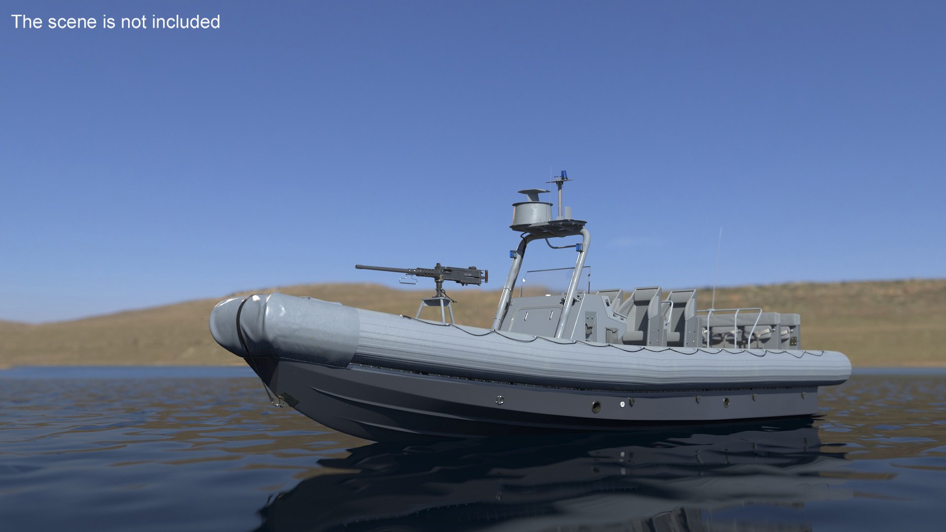 Military Inflatable Boat RHIB With Mounted Machine Gun 3D Model ...