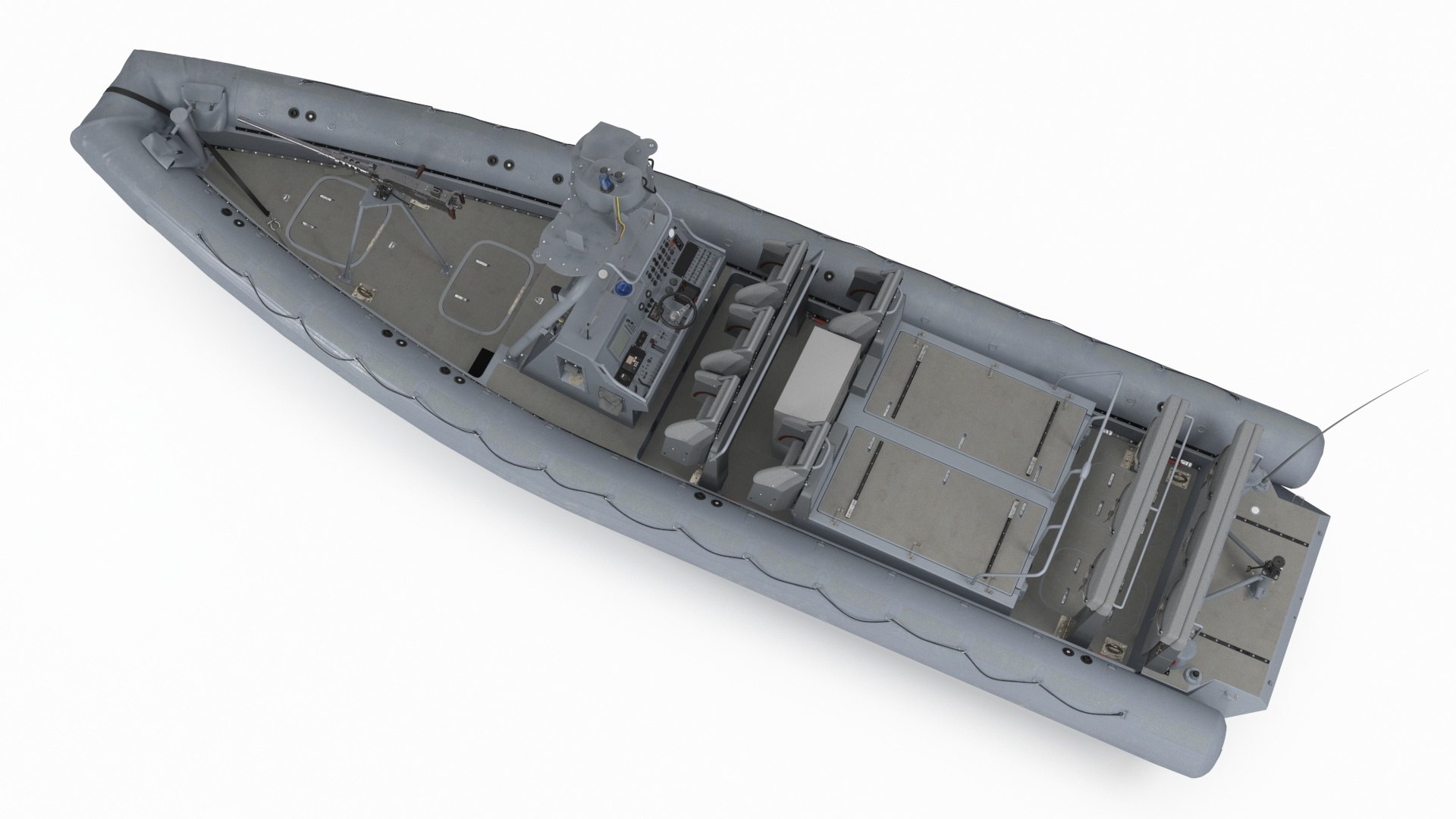 Military Inflatable Boat RHIB With Mounted Machine Gun 3D Model ...