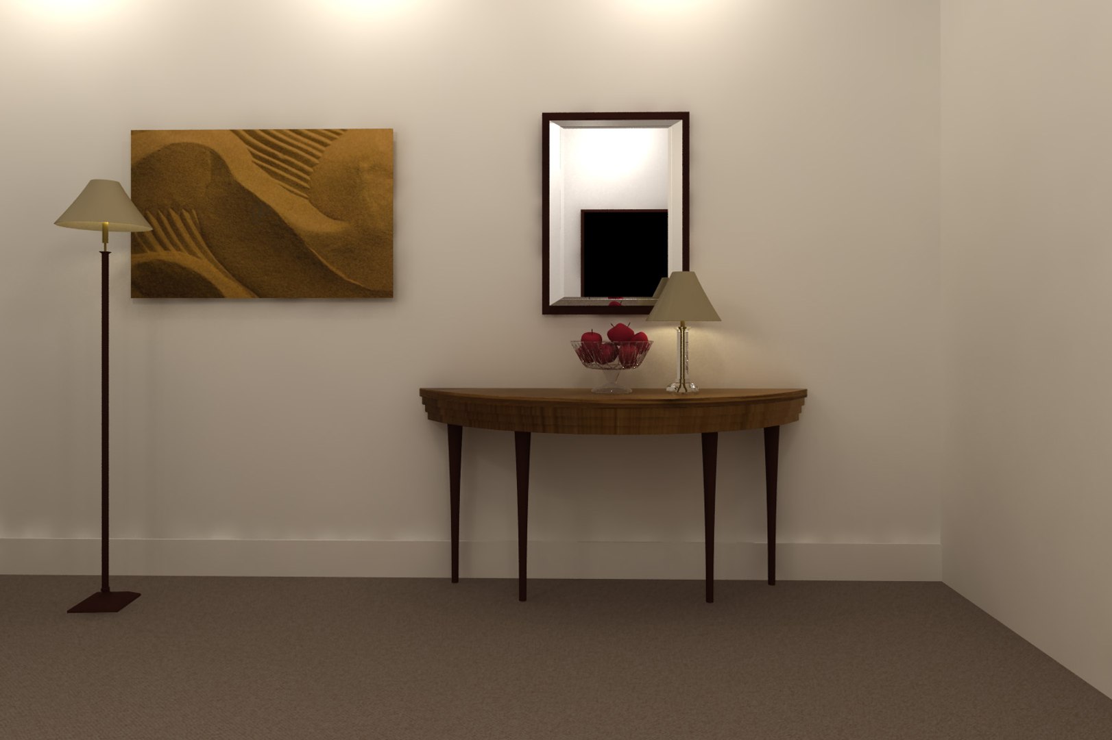 3D Hotel Classic Wooden Console Model - TurboSquid 1414685