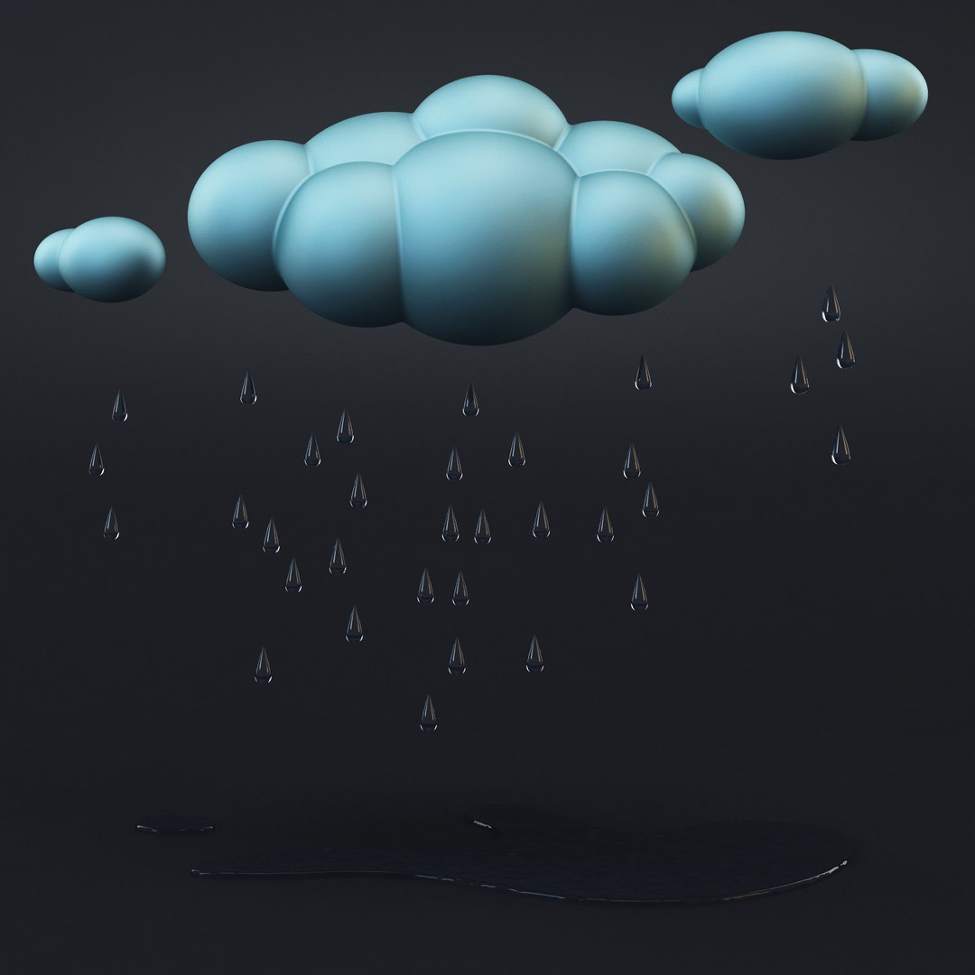3d Model Cloud Rain