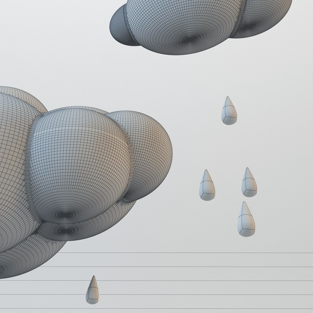 3d Model Cloud Rain