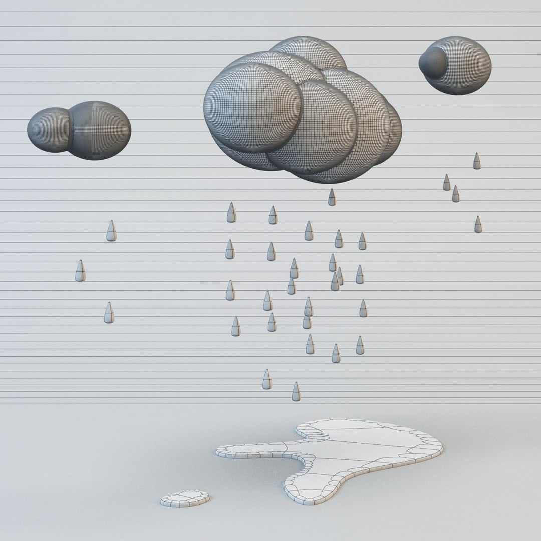 3d Model Cloud Rain
