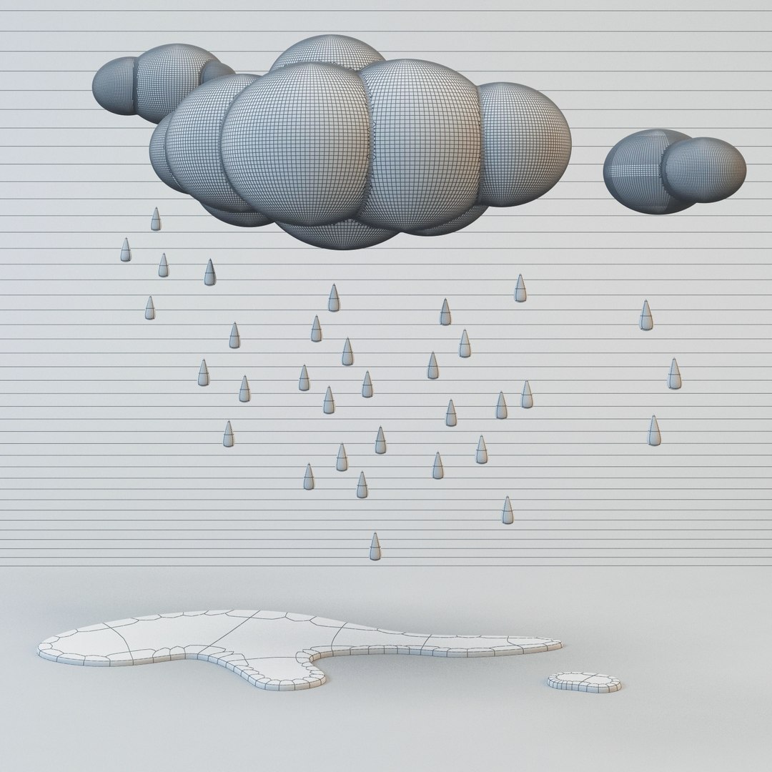 3d Model Cloud Rain