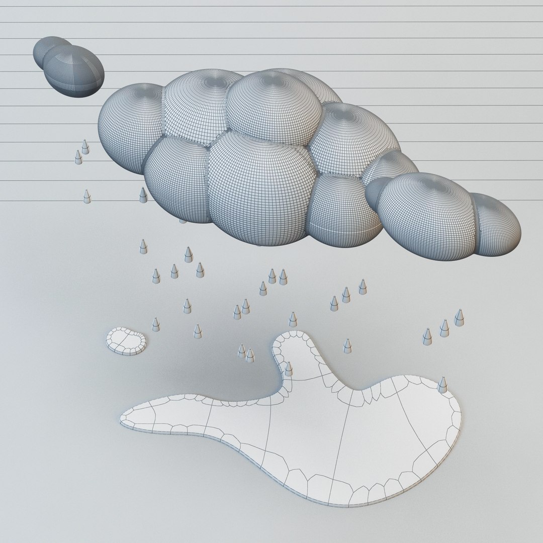 3d Model Cloud Rain