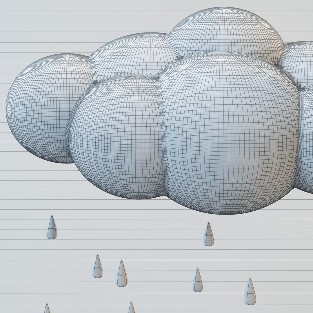 3d Model Cloud Rain