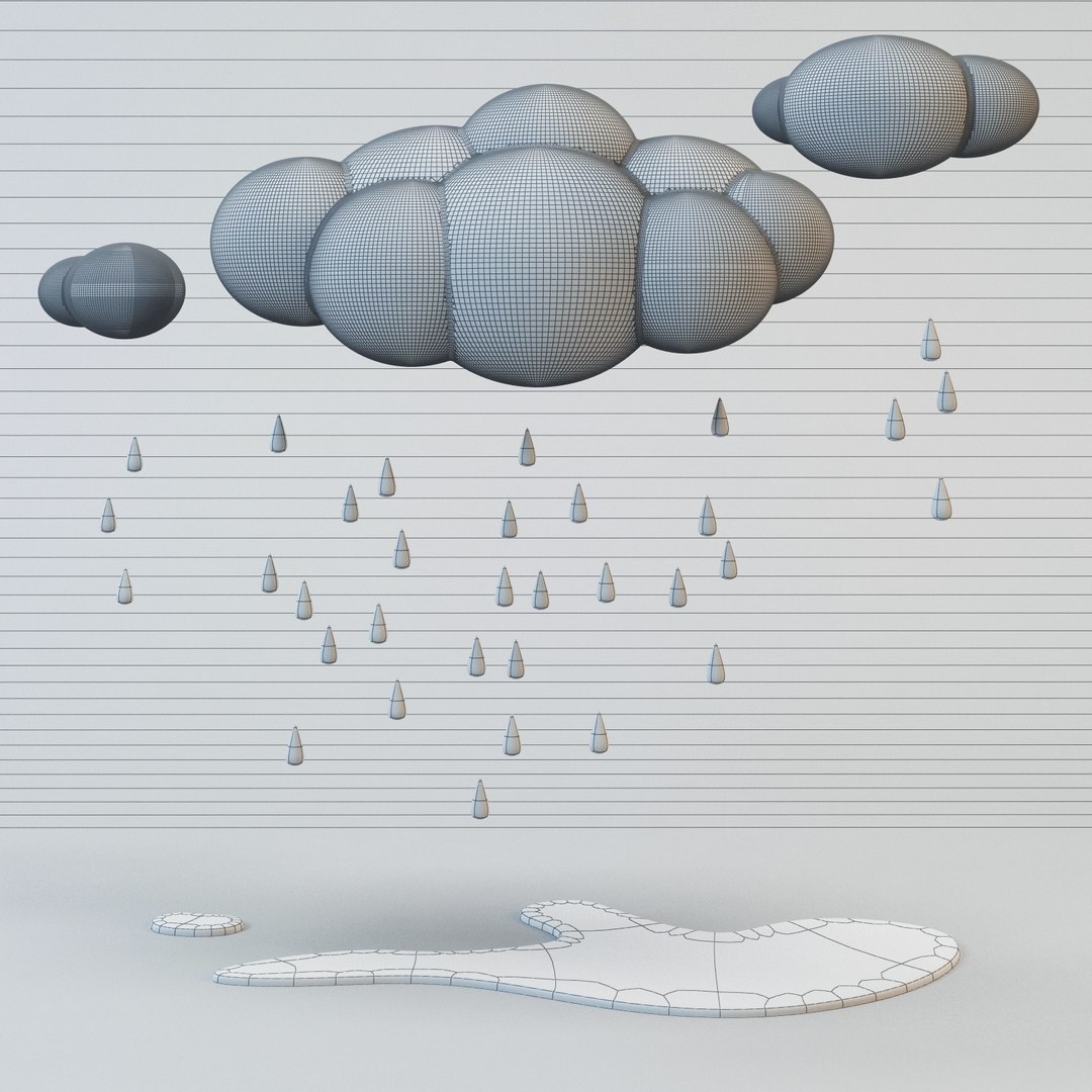 3d Model Cloud Rain