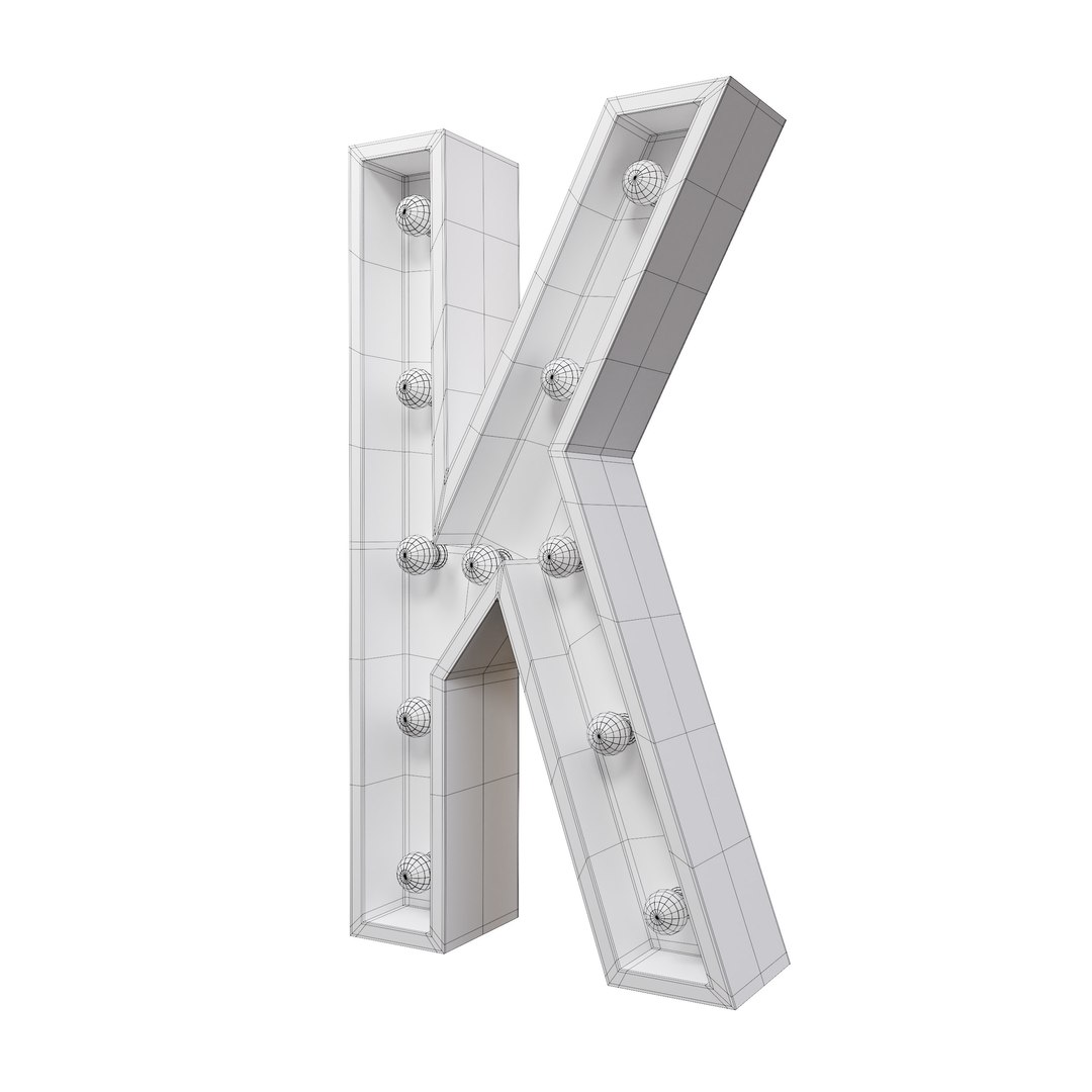 3D Model Marquee Letter K Led Glow Sign 3dmodel - TurboSquid 1973834