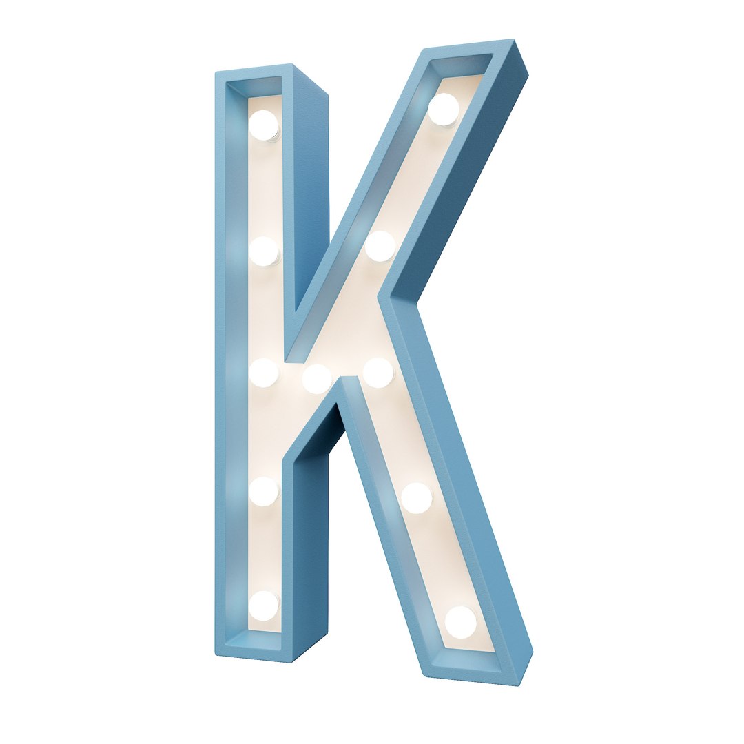 3D Model Marquee Letter K Led Glow Sign 3dmodel - TurboSquid 1973834