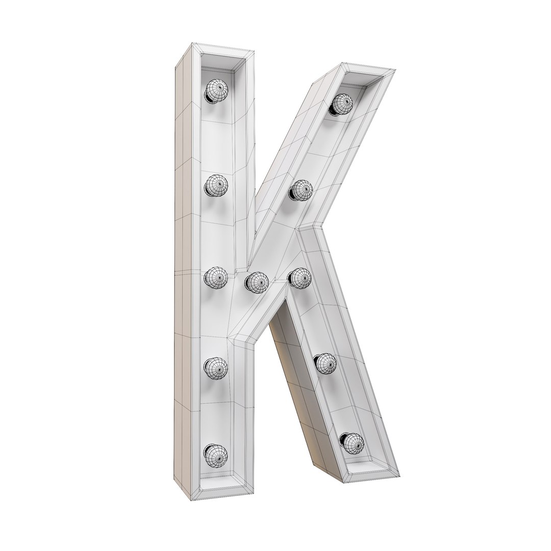3D Model Marquee Letter K Led Glow Sign 3dmodel - TurboSquid 1973834
