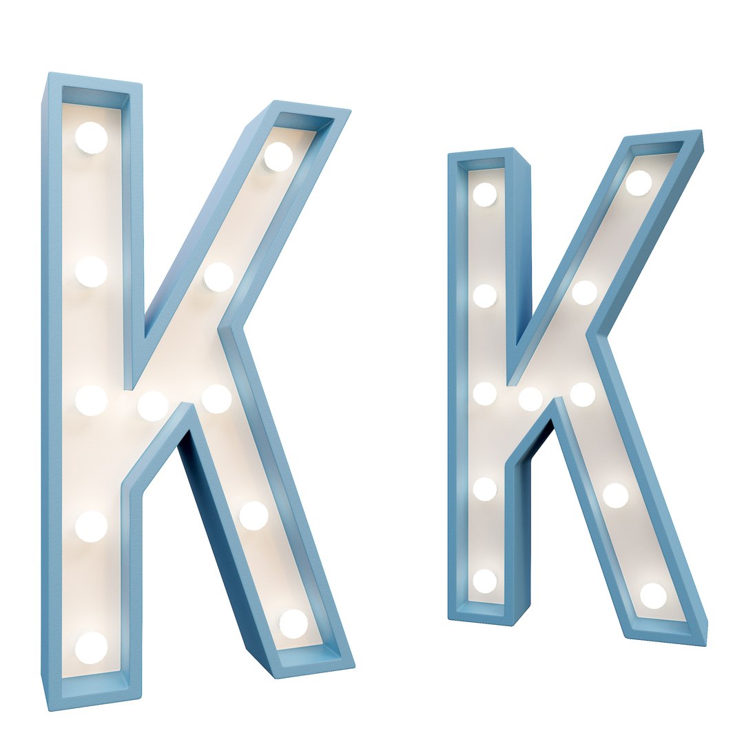 3D Model Marquee Letter K Led Glow Sign 3dmodel - TurboSquid 1973834